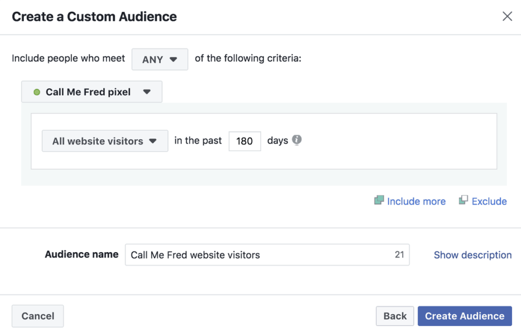 How to create your first custom audience based on your Facebook pixel ...
